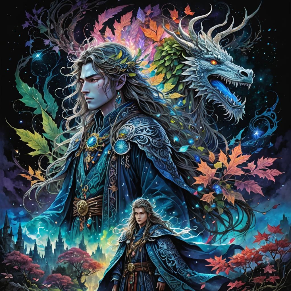 (Hyper detailed epic anime artwork of a young wizard with with tousled ...