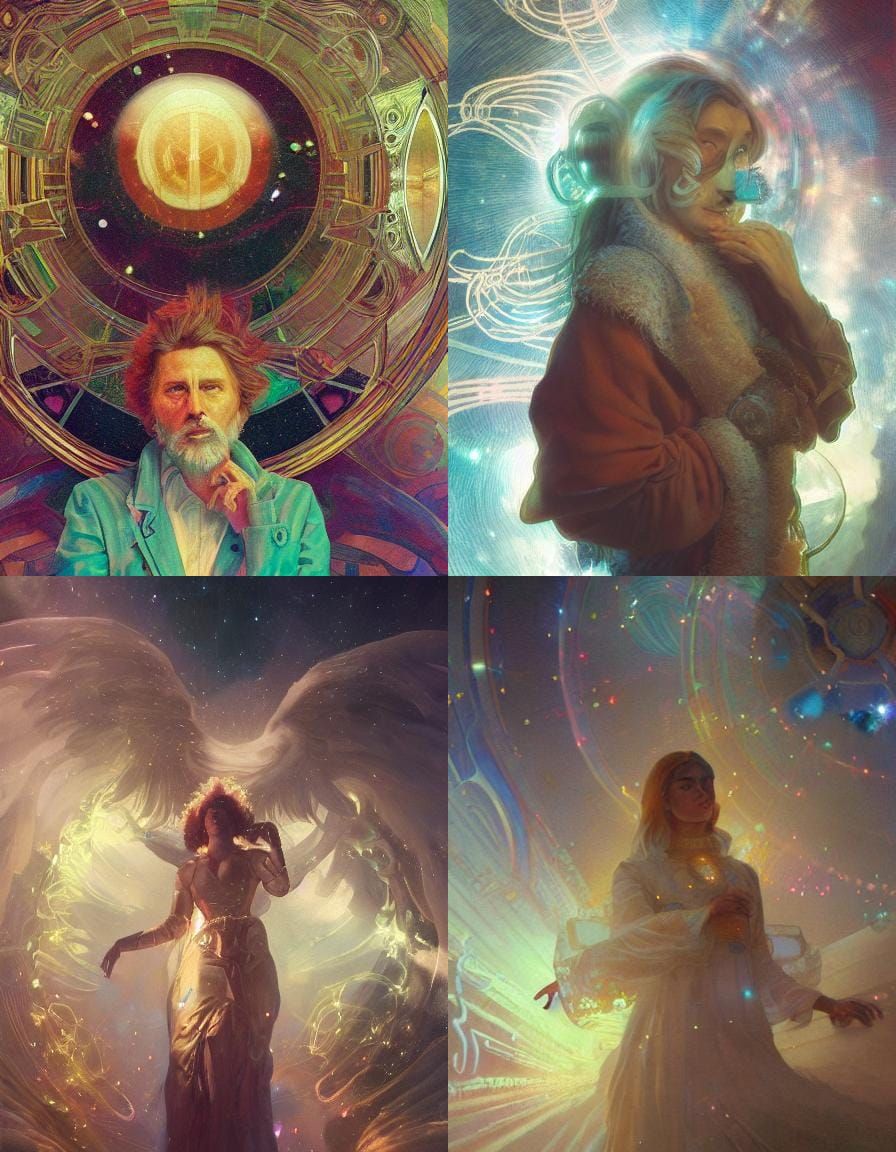 Santa, sci-fi, 8k resolution holographic astral cosmic illustration ...
