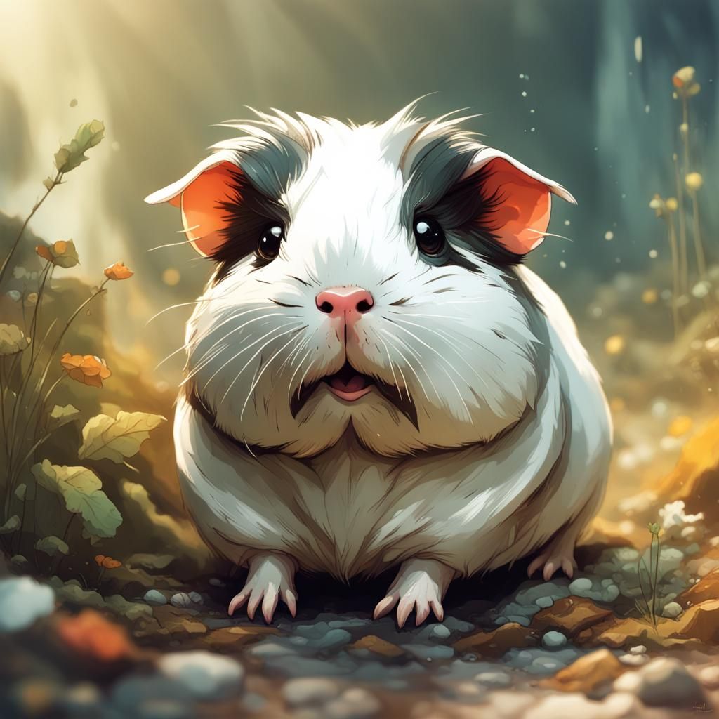 "cute chibi guinea pig by Yoshikata Amano, Edwin Landseer, Ismail ...