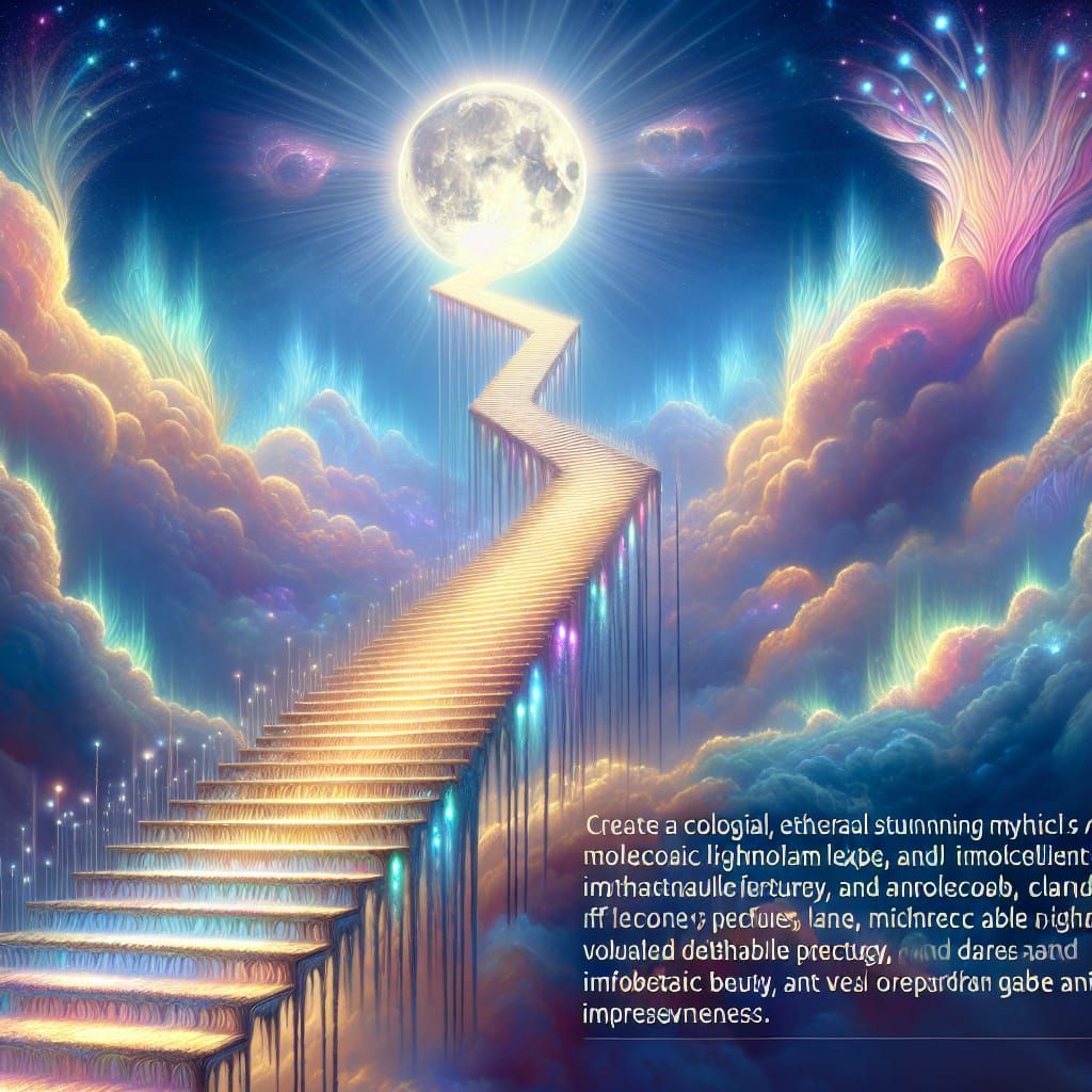 Ethereal Stairs to the Moon - AI Generated Artwork - NightCafe Creator