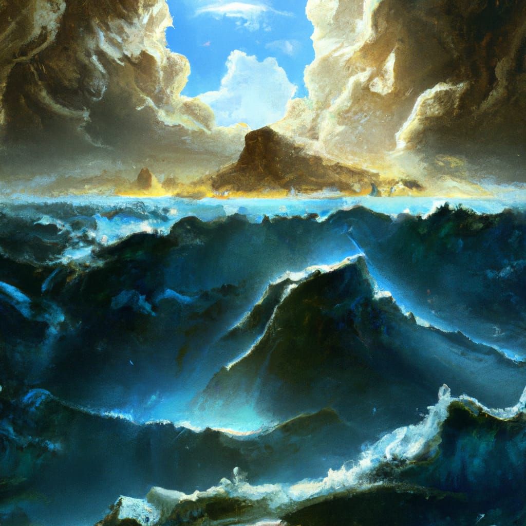 Epic detailed atmospheric perspective of the 90-degree folded edge with ...