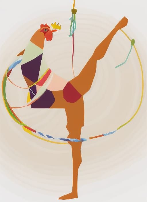 A chicken doing rhythmic gymnastics. Version 2 - AI Generated Artwork ...