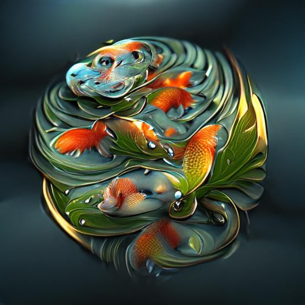 Playing Koi 36 - AI Generated Artwork - NightCafe Creator