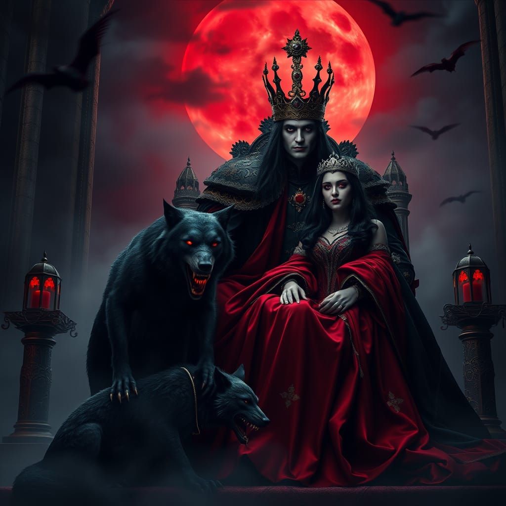 Gothic Kings and Queens of Transylvania in Dark Fa... - AI Art