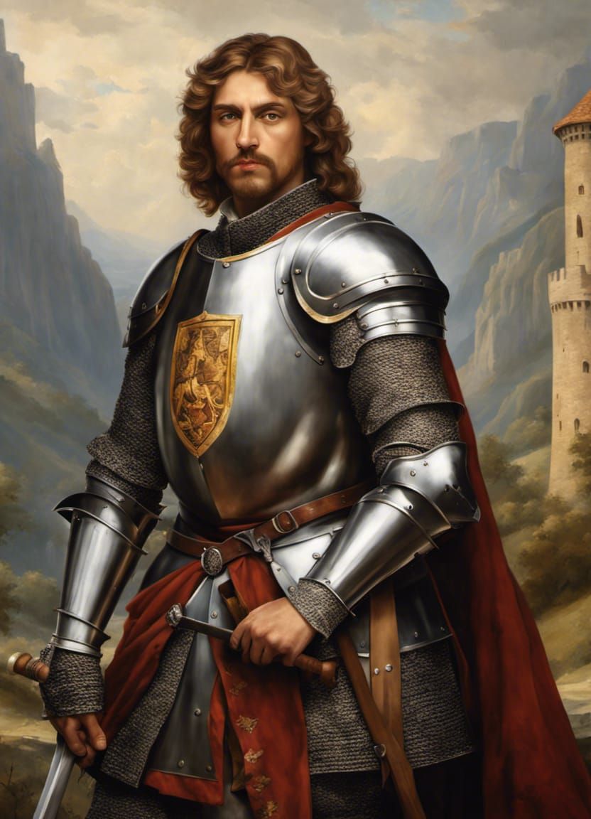 Portrait of Sir Osbert the Dexterous, Order of the Broken Dagger - AI ...