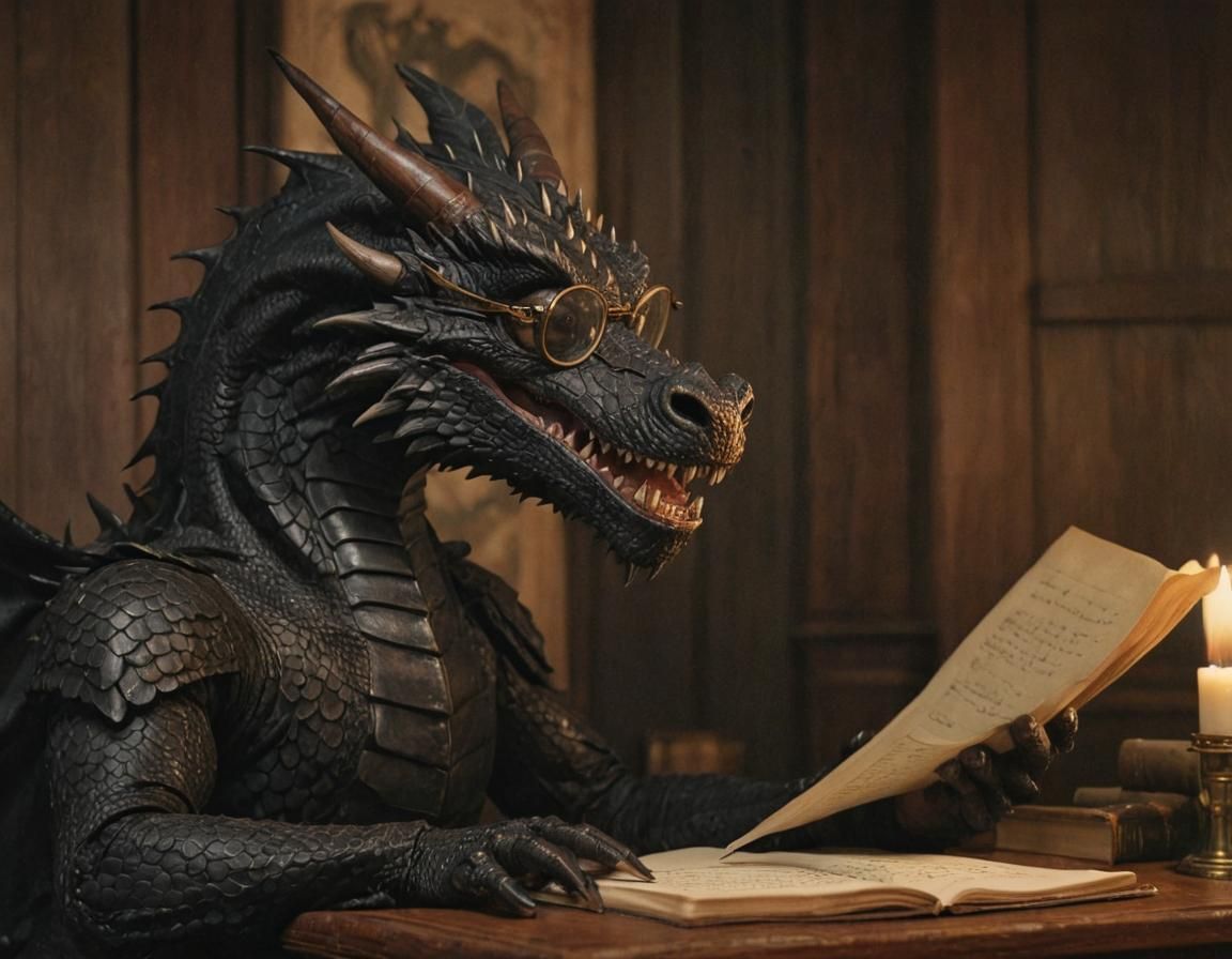 black dragon academia - Whimsical Dragon Doctor in Vintage S...