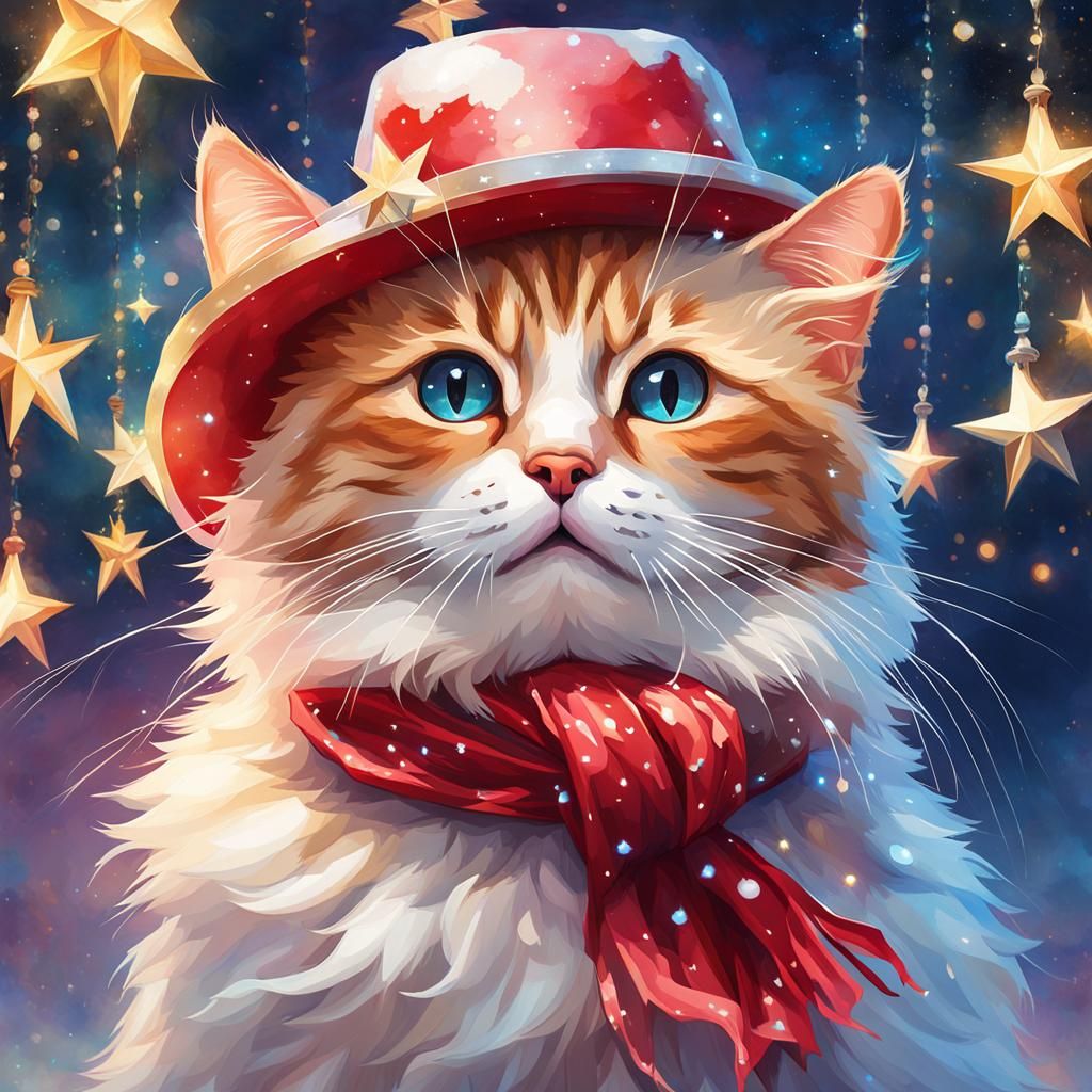 Christmas cat - AI Generated Artwork - NightCafe Creator