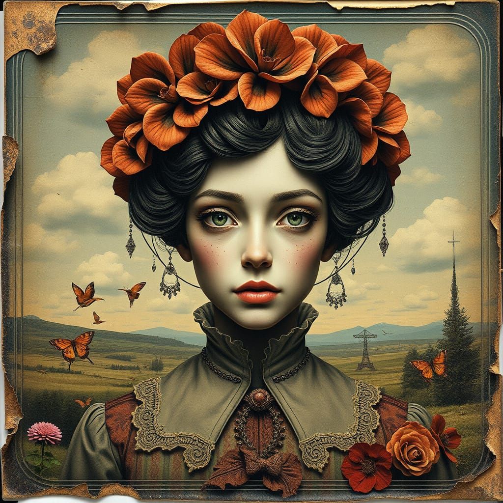 Surreal patchwork carte-de-visite - Surreal Victorian-Style...