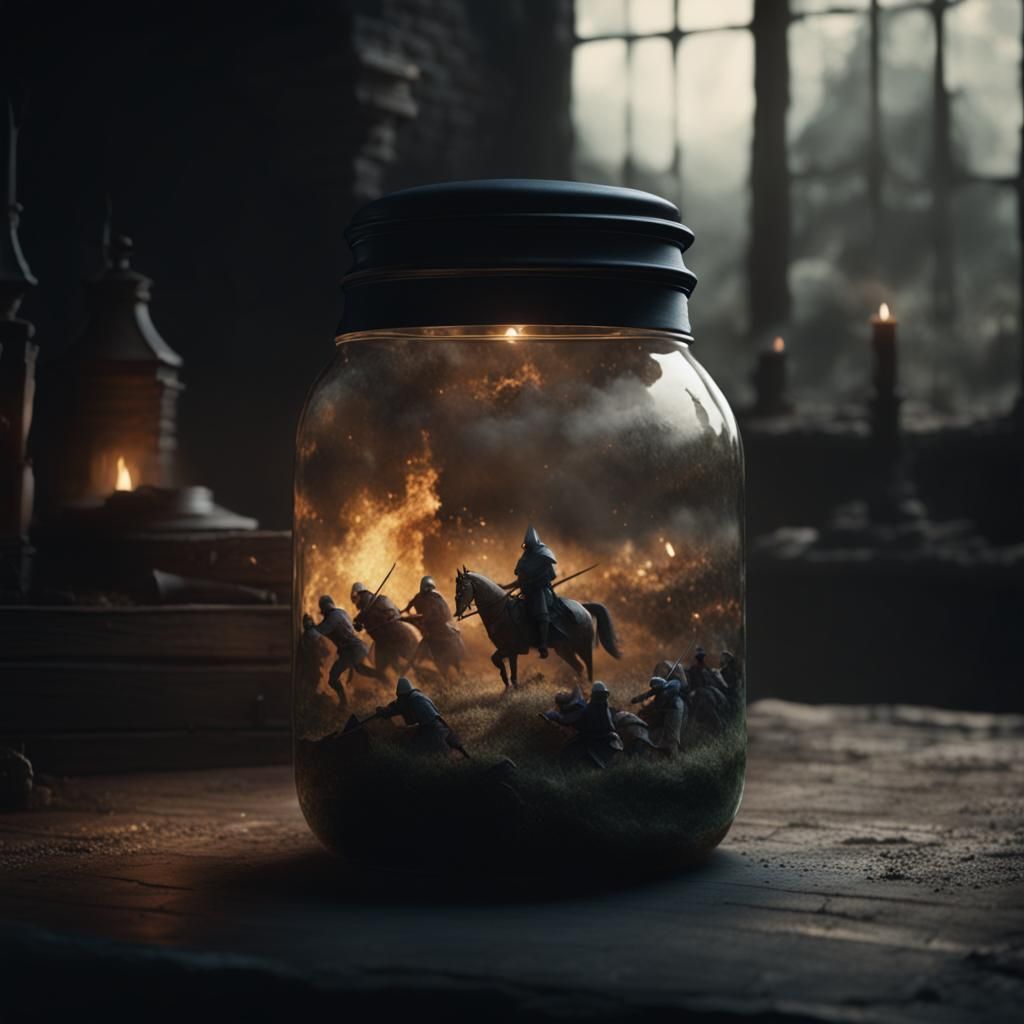 Battle within a Jar - AI Generated Artwork - NightCafe Creator