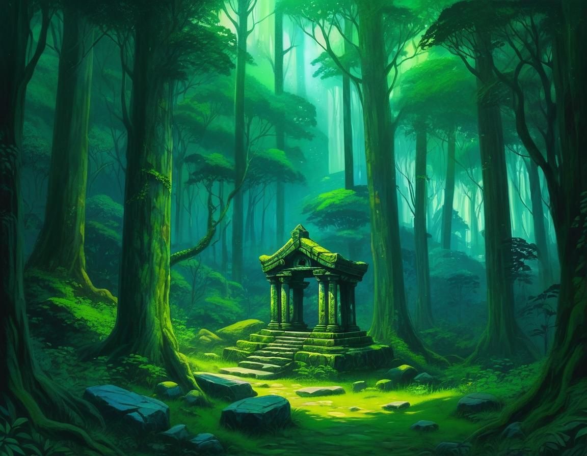 Ancient Forest Shrine 11 - AI Generated Artwork - NightCafe Creator
