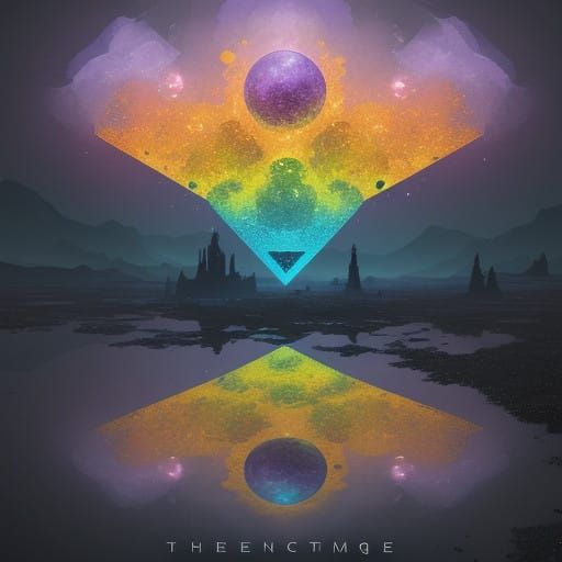 Vibrant Geometric Dreamscapes in Iridescent Hues - AI Art