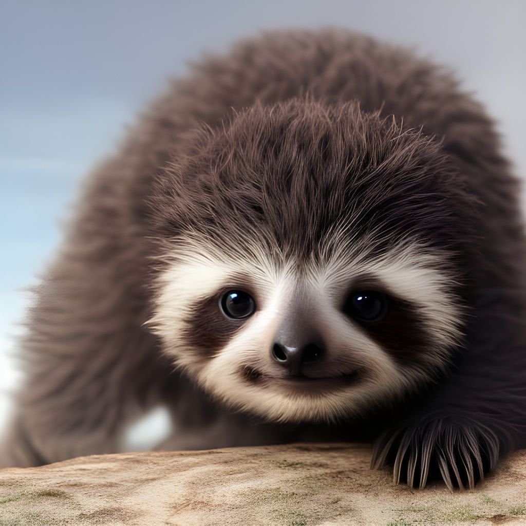 Adorable baby sloth - AI Generated Artwork - NightCafe Creator