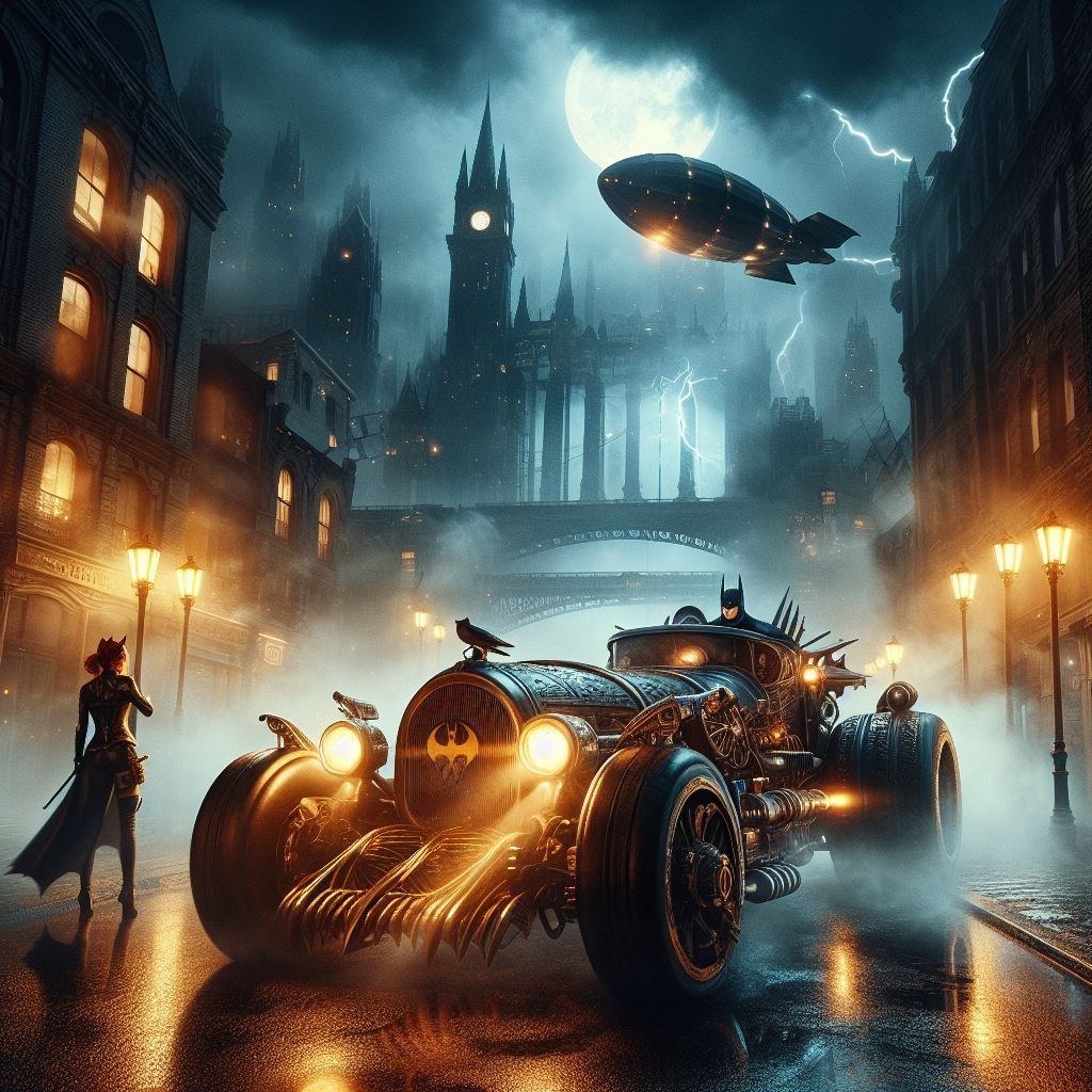 Batmobile and Catwoman - AI Generated Artwork - NightCafe Creator