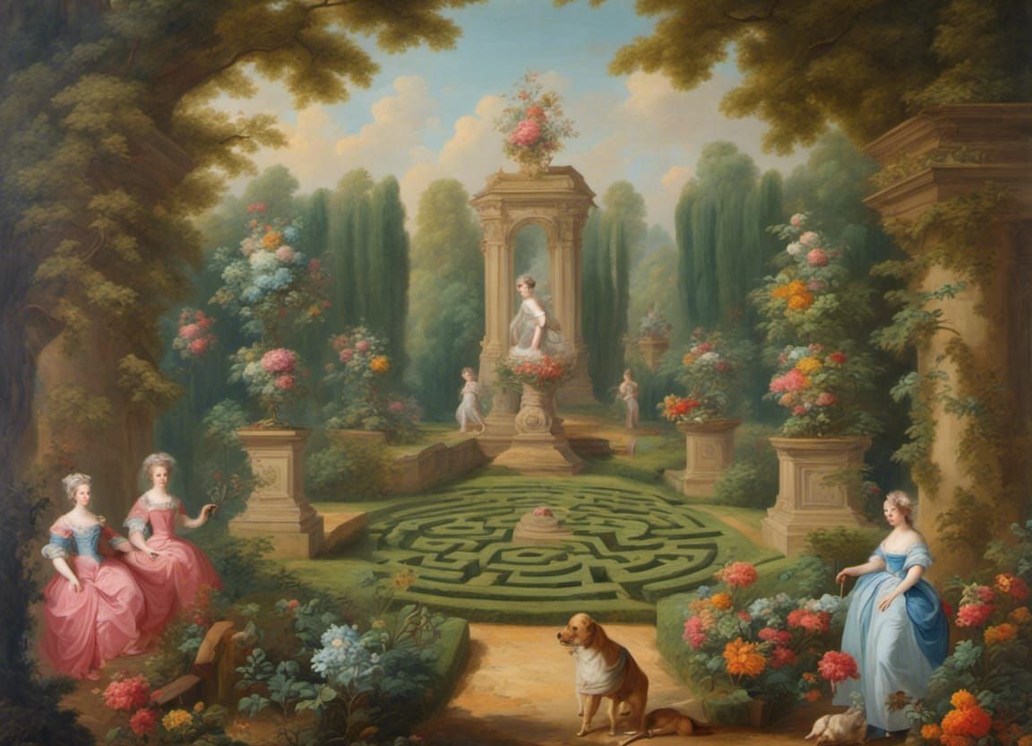 Rococo garden - AI Generated Artwork - NightCafe Creator