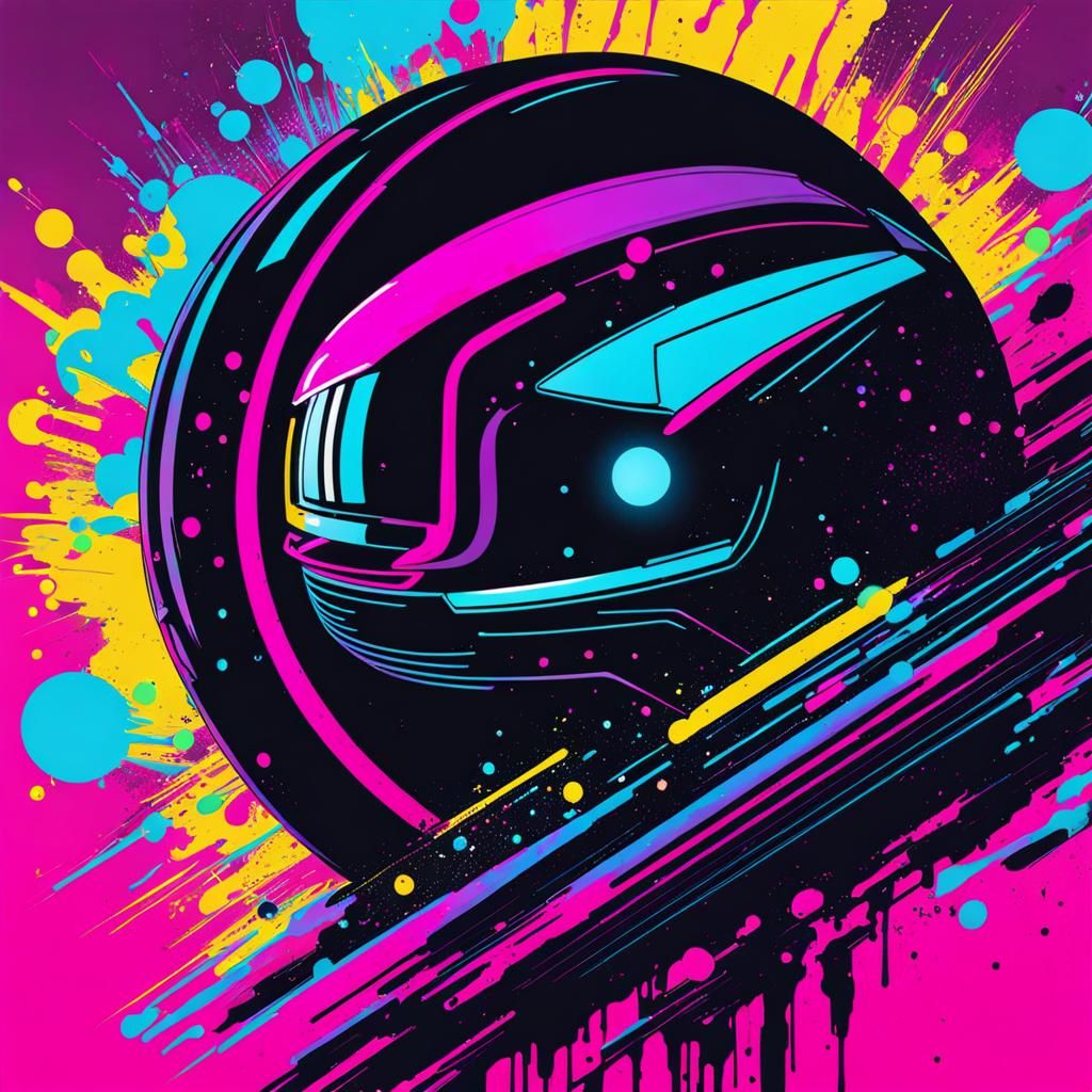 ink splatter in the style of tron synthwave sci-fi - AI Generated ...