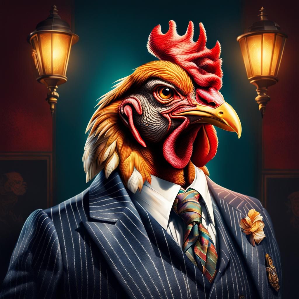 Gangster Chicken - AI Generated Artwork - NightCafe Creator