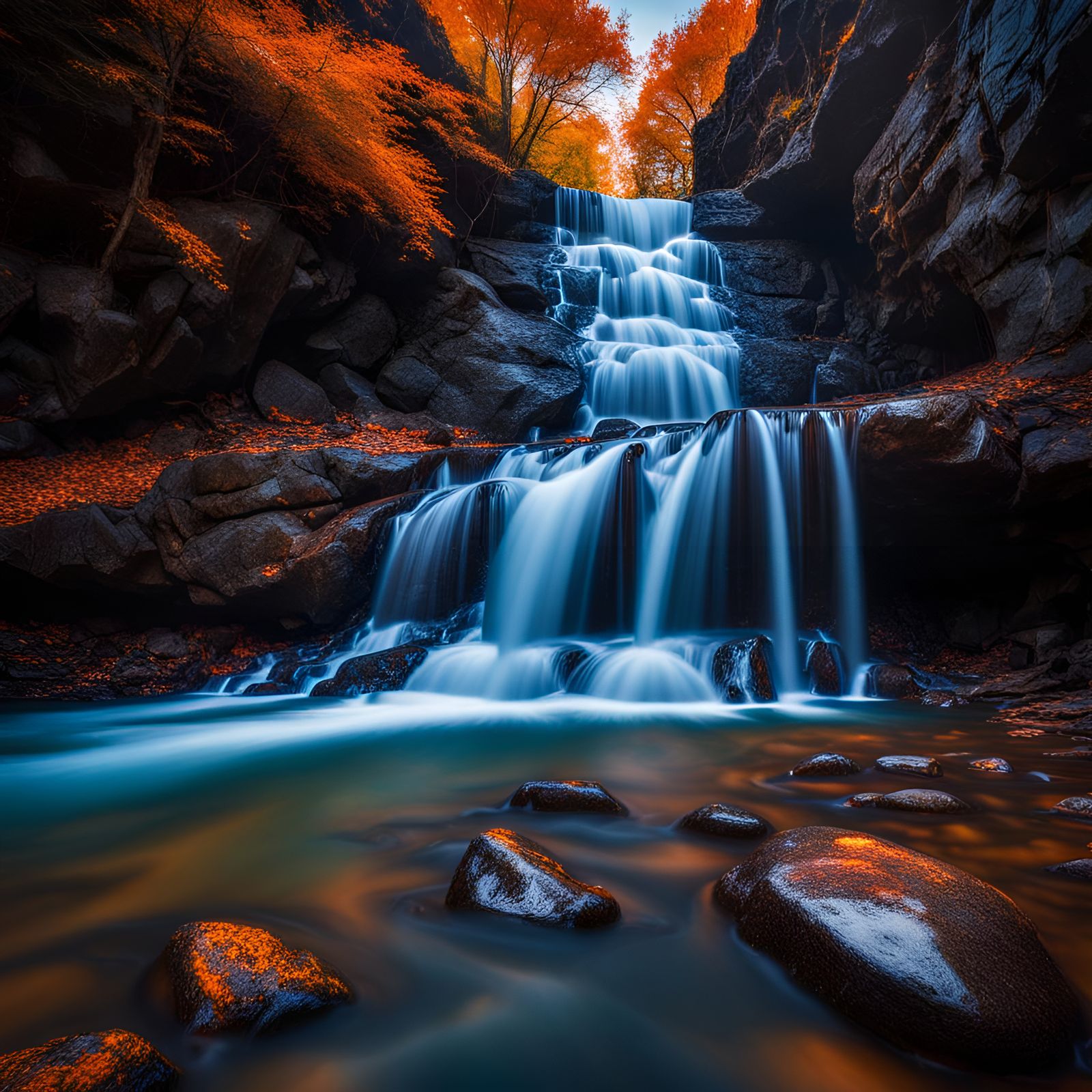 Water fall - AI Generated Artwork - NightCafe Creator