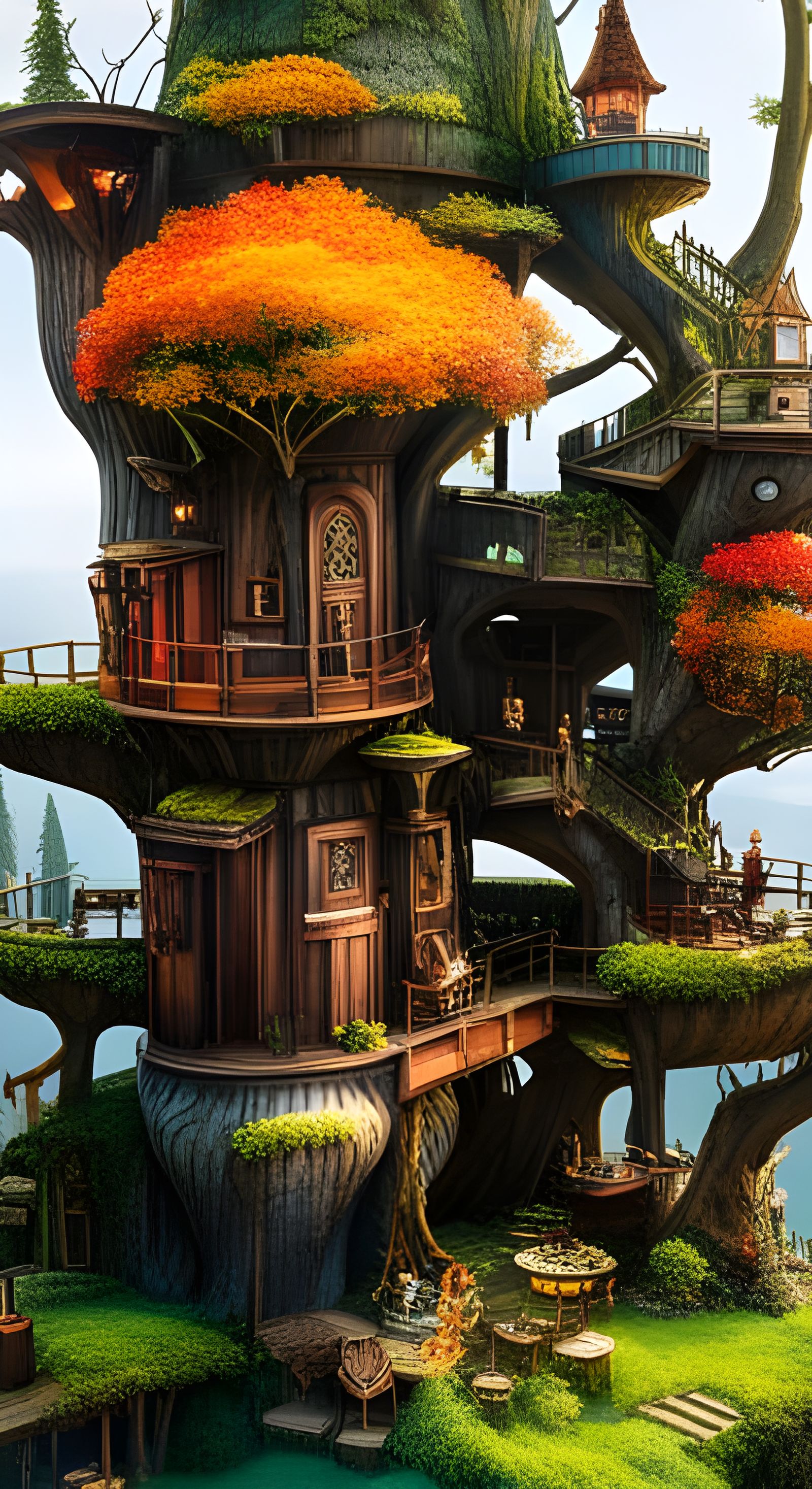 Treehouse - AI Generated Artwork - NightCafe Creator