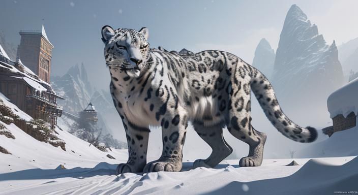 Snow leopard - AI Generated Artwork - NightCafe Creator