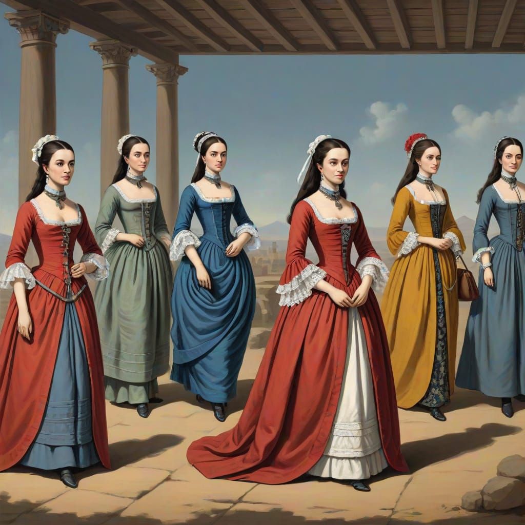 1700 - Baroque Era Lady in 18th Century Attire