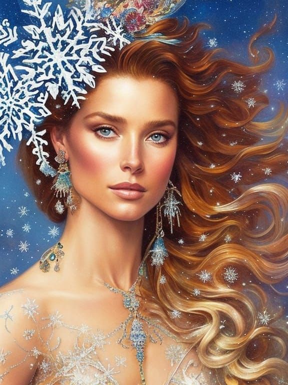 "Elaborate Arabian Icicle Goddess” Leah - AI Generated Artwork - NightCafe Creator