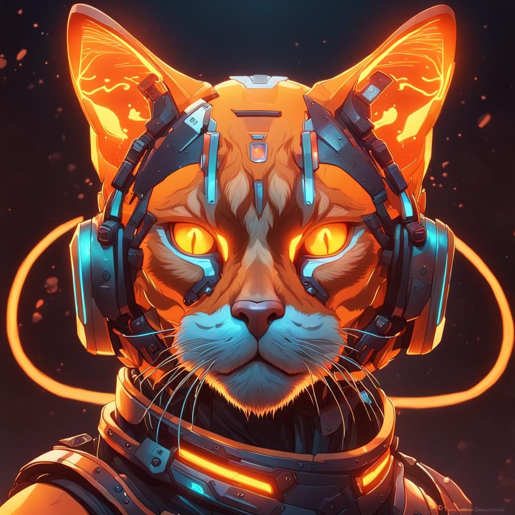 Cyborg Cat - AI Generated Artwork - NightCafe Creator