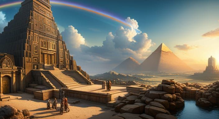 Pyramids - New and Old - AI Generated Artwork - NightCafe Creator