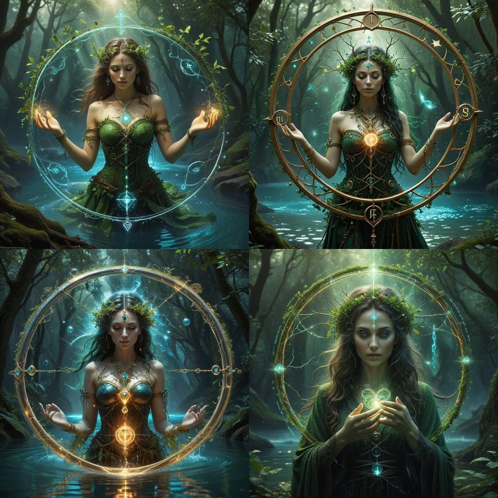 Ancient Pagan Druids Harmonize Heart-Mind-Soul Int... - AI Art