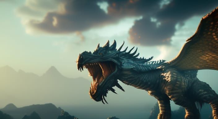 Ancient Slate Dragon - AI Generated Artwork - NightCafe Creator