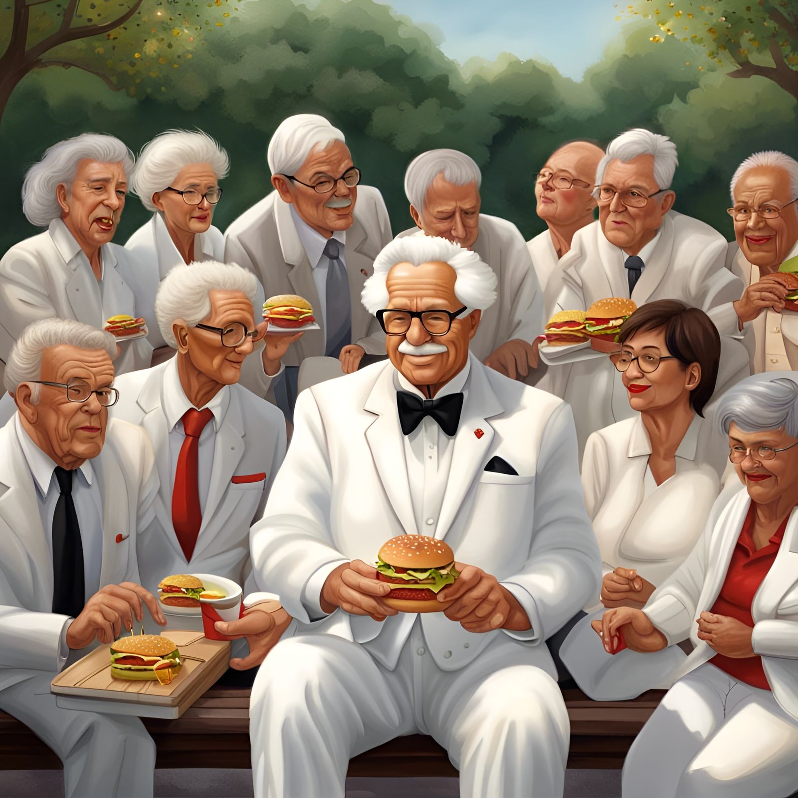 Colonel Sanders eating KFC - AI Generated Artwork - NightCafe Creator