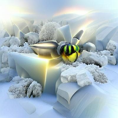 a frozen bee evolved - AI Generated Artwork - NightCafe Creator