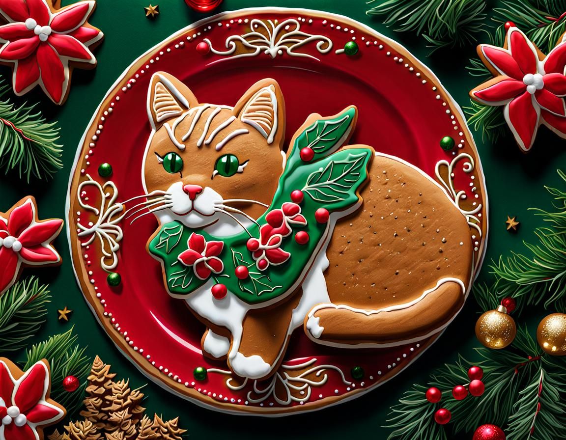 Gingerbread Cat - AI Generated Artwork - NightCafe Creator