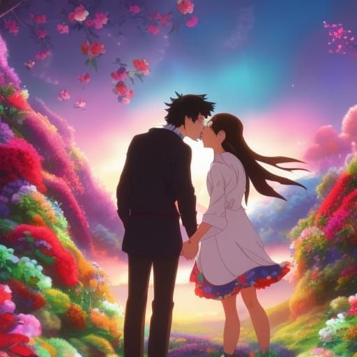 The First Kiss - AI Generated Artwork - NightCafe Creator