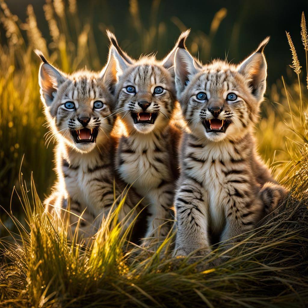 Lynx cubs - AI Generated Artwork - NightCafe Creator