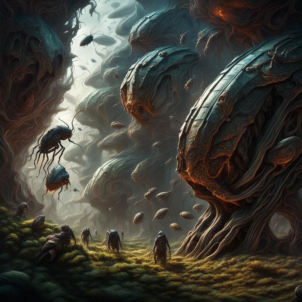 hive worlds of alien insects - AI Generated Artwork - NightCafe Creator
