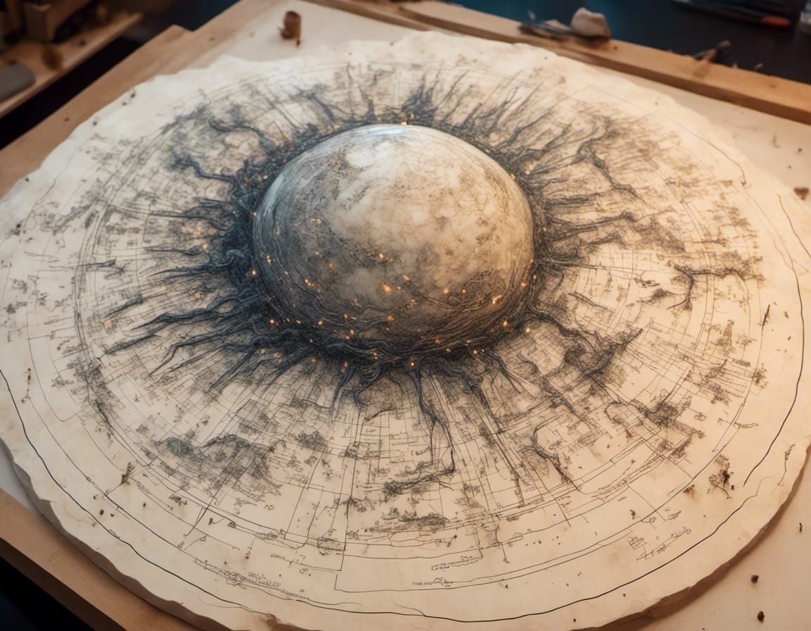 A scrimshaw carving of an alien planet - AI Generated Artwork ...