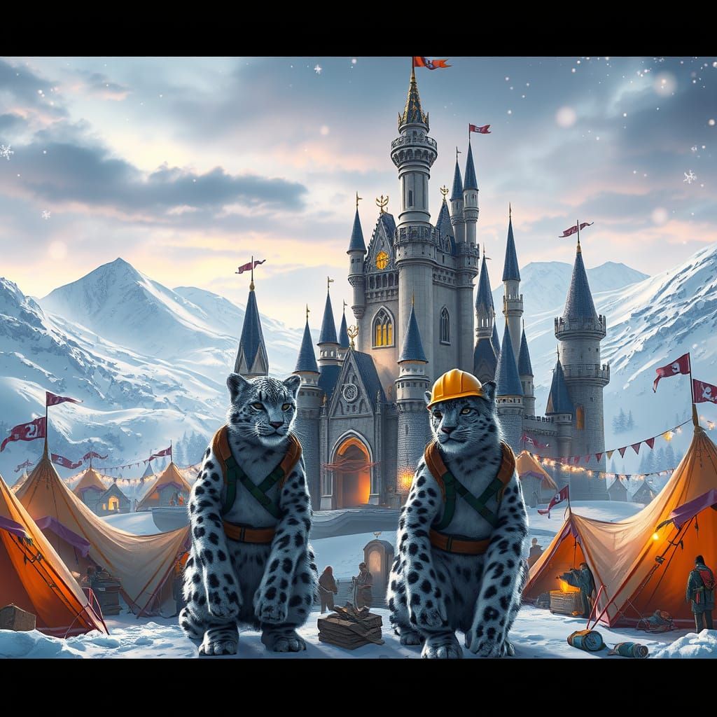 Furry Snow Leopards Construct Majestic Cinderella ... - AI Art