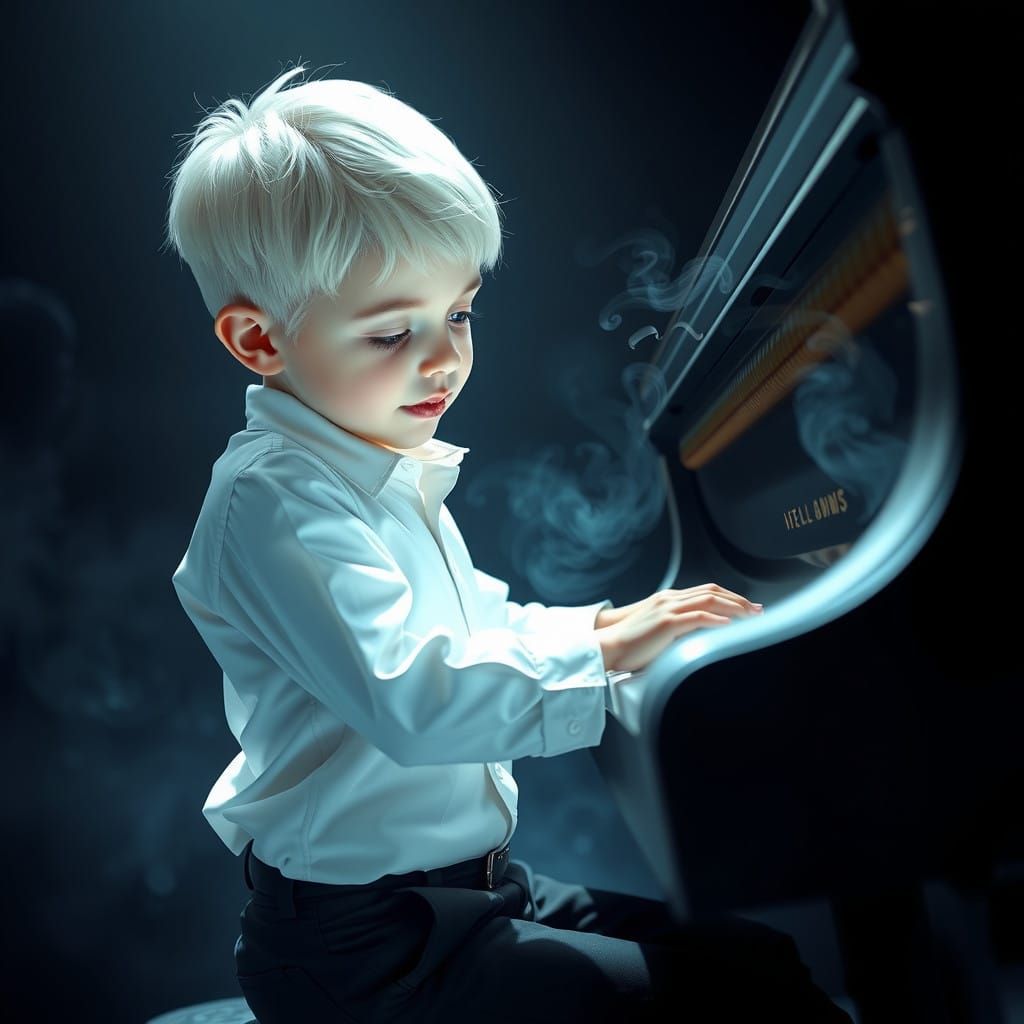 The piano - Ethereal Boy Plays Melody in Dark Abyss