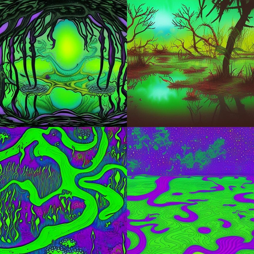 psychedelic swamp - AI Generated Artwork - NightCafe Creator