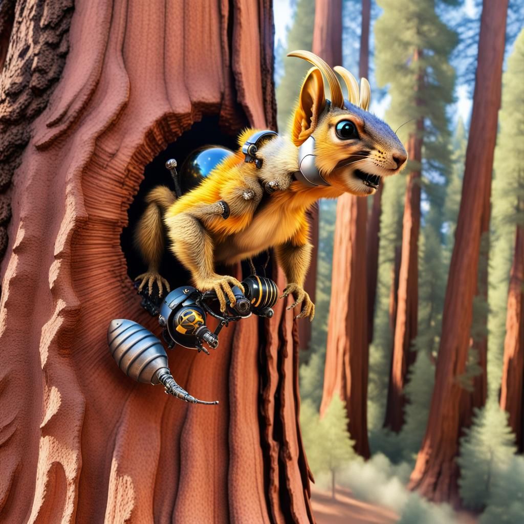 Super Squirrel-dragon-bee-cyborg Super Hero - AI Generated Artwork ...