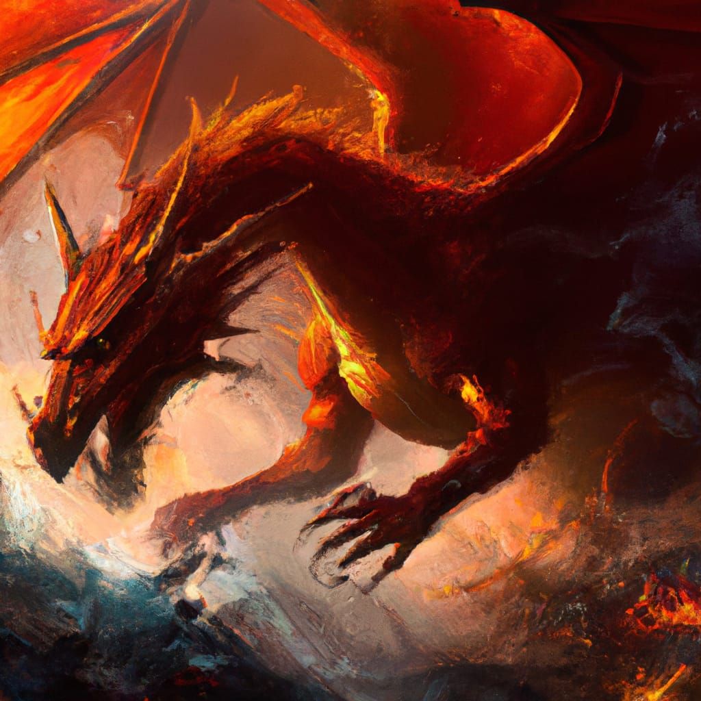 giant red dragon - AI Generated Artwork - NightCafe Creator