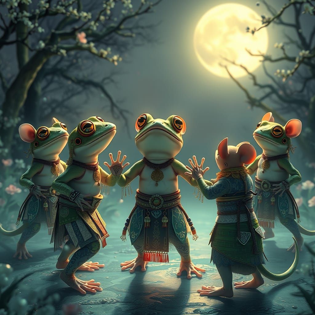 The ritual between frogs and rats - Mystical Moonlit Gatheri...