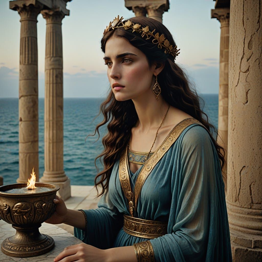 Circe Awaiting the Ships - Ethereal Goddess of the Ancient T...