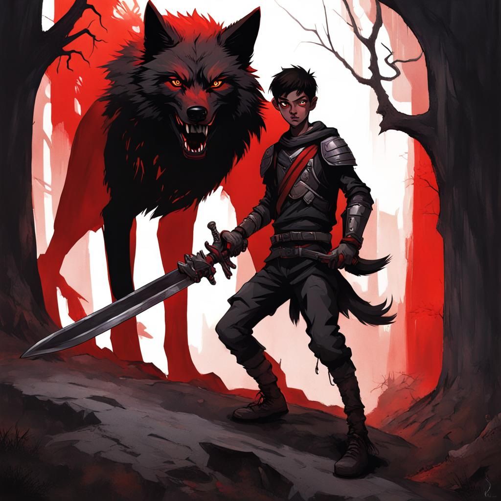 Boy and Wolf - AI Generated Artwork - NightCafe Creator