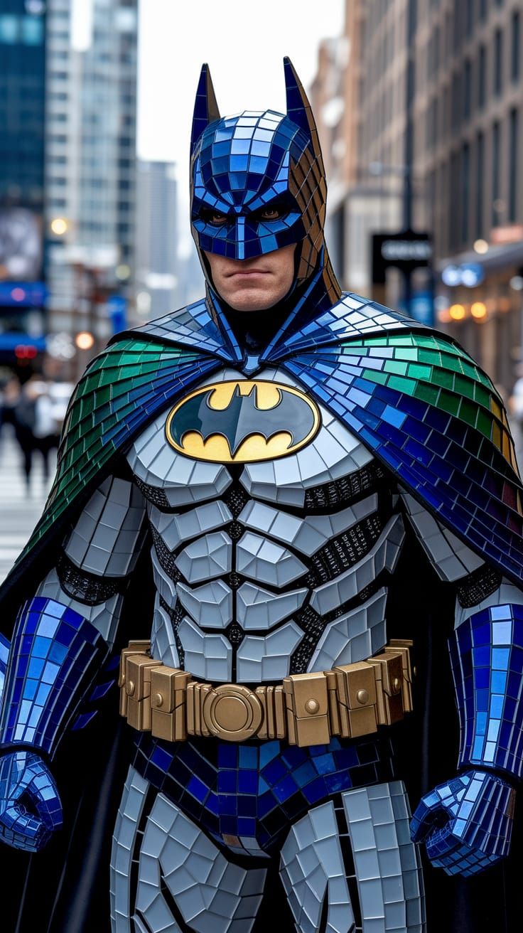 Batman in Stained Glass Mosaic - AI Art