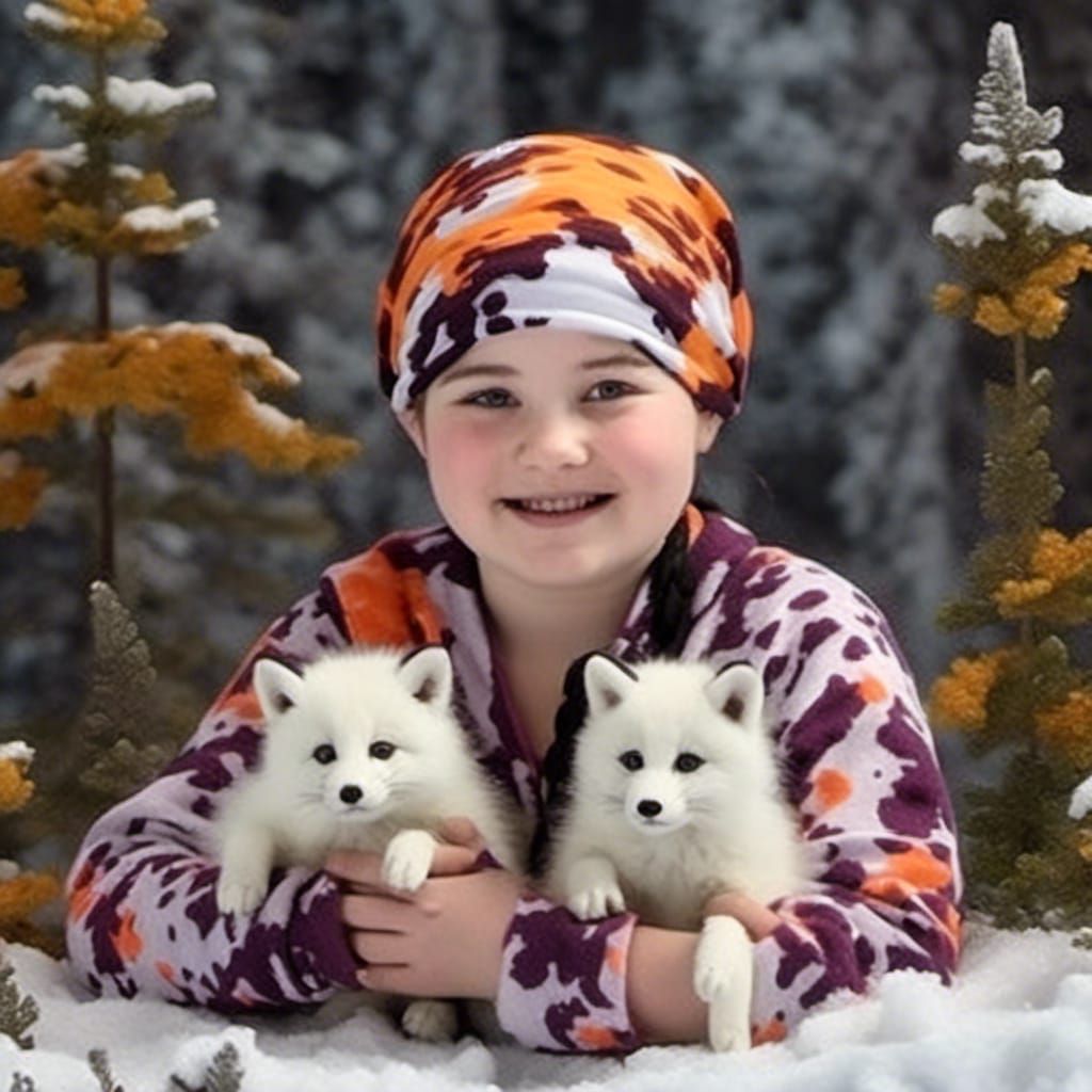 "16k resolution, 64 megapixels, white baby snow fox kit, adorable big ...
