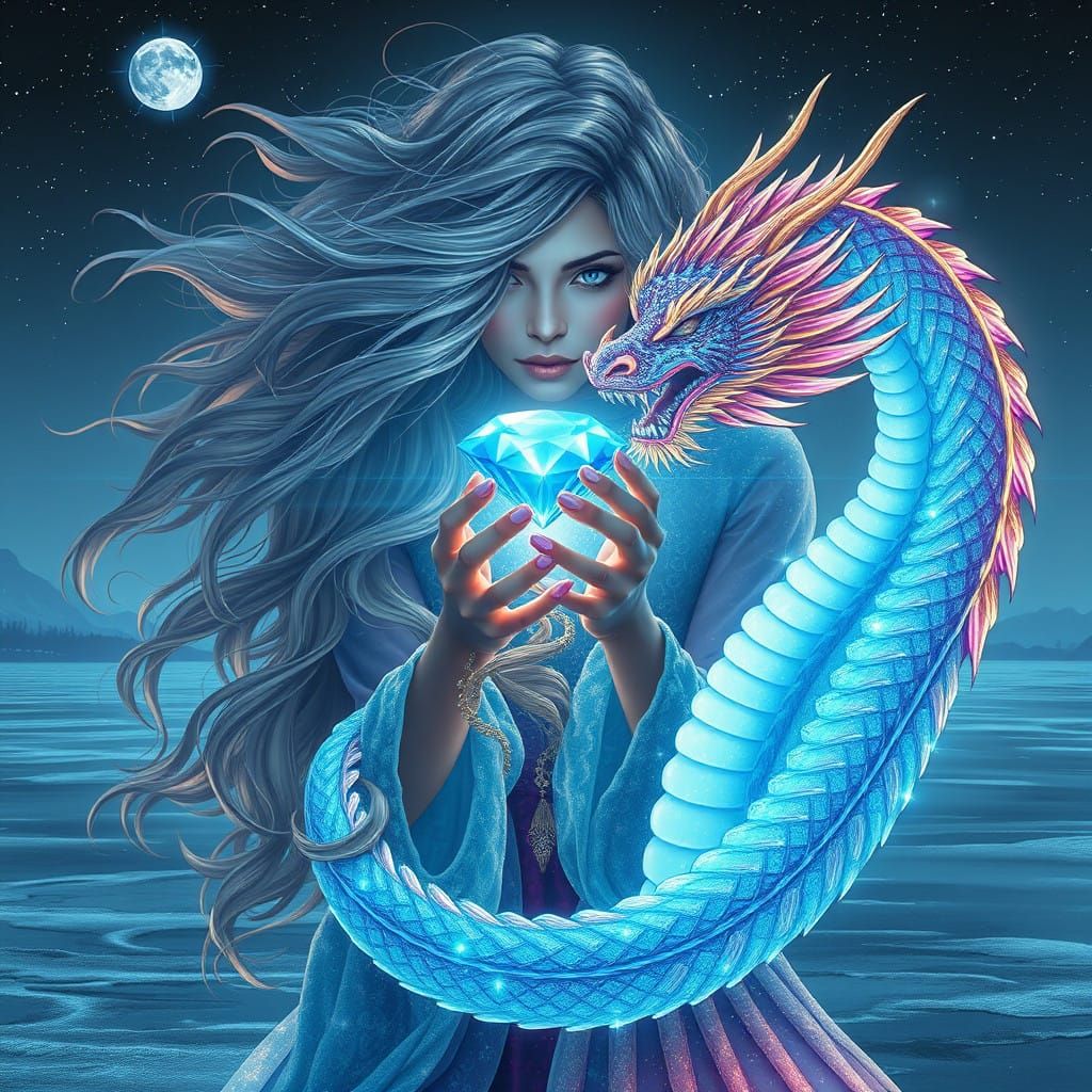 Enigmatic Woman Illuminated by Inner Light with Ra... - AI Art