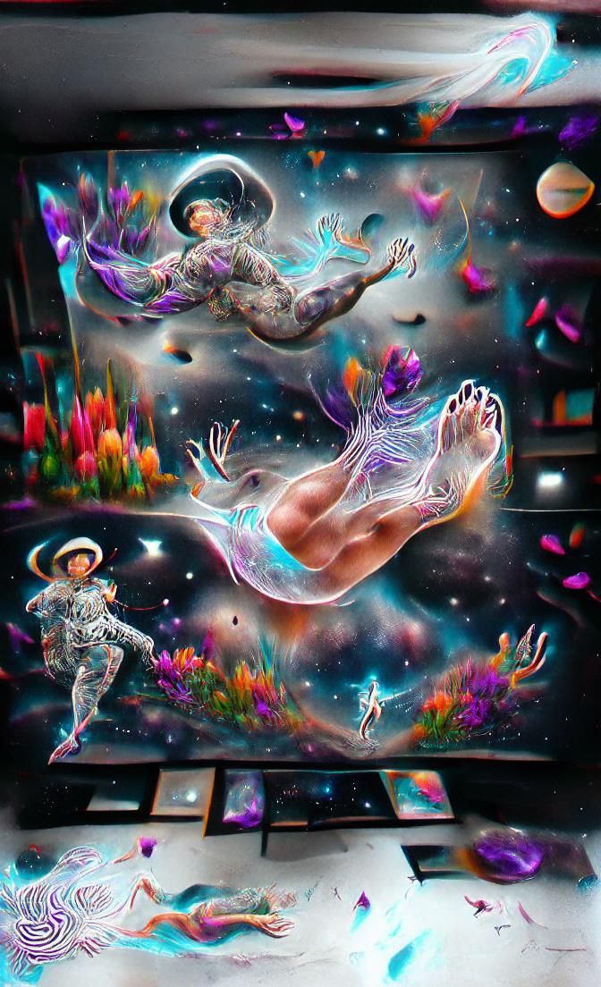 We use art to leap into space..to undo the trace...... - AI Generated ...