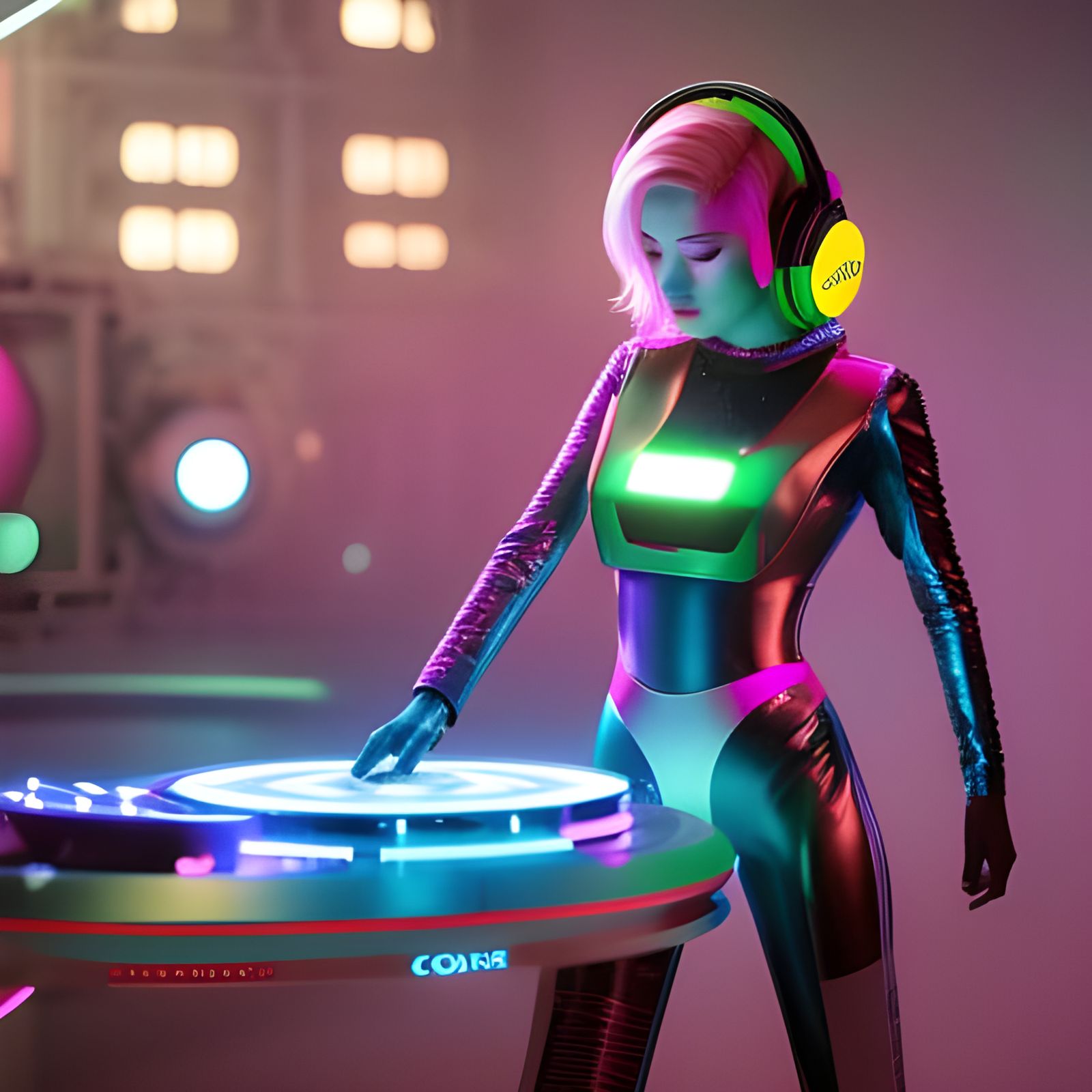 Neon Age- DJ FlowRescent - AI Generated Artwork - NightCafe Creator