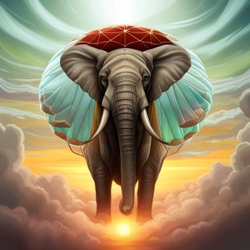 skydiving elephant - AI Generated Artwork - NightCafe Creator